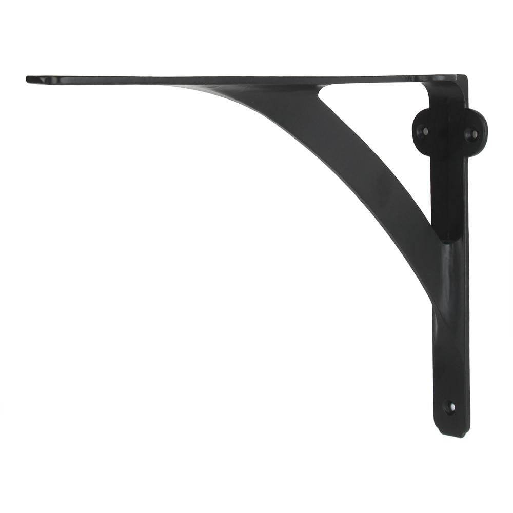 [Set of 2] Black Iron Shelf Brackets for 8", 10", 12" Shelves- Black P ...