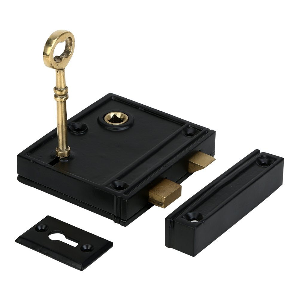 A29® 2 3/8 Inch Backset Rim Lock, Black Powder Coat Finish – A29Hardware