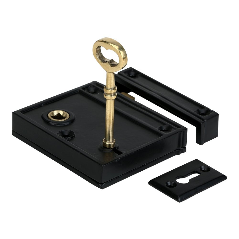 A29® 2 3/8 Inch Backset Rim Lock, Black Powder Coat Finish – A29Hardware