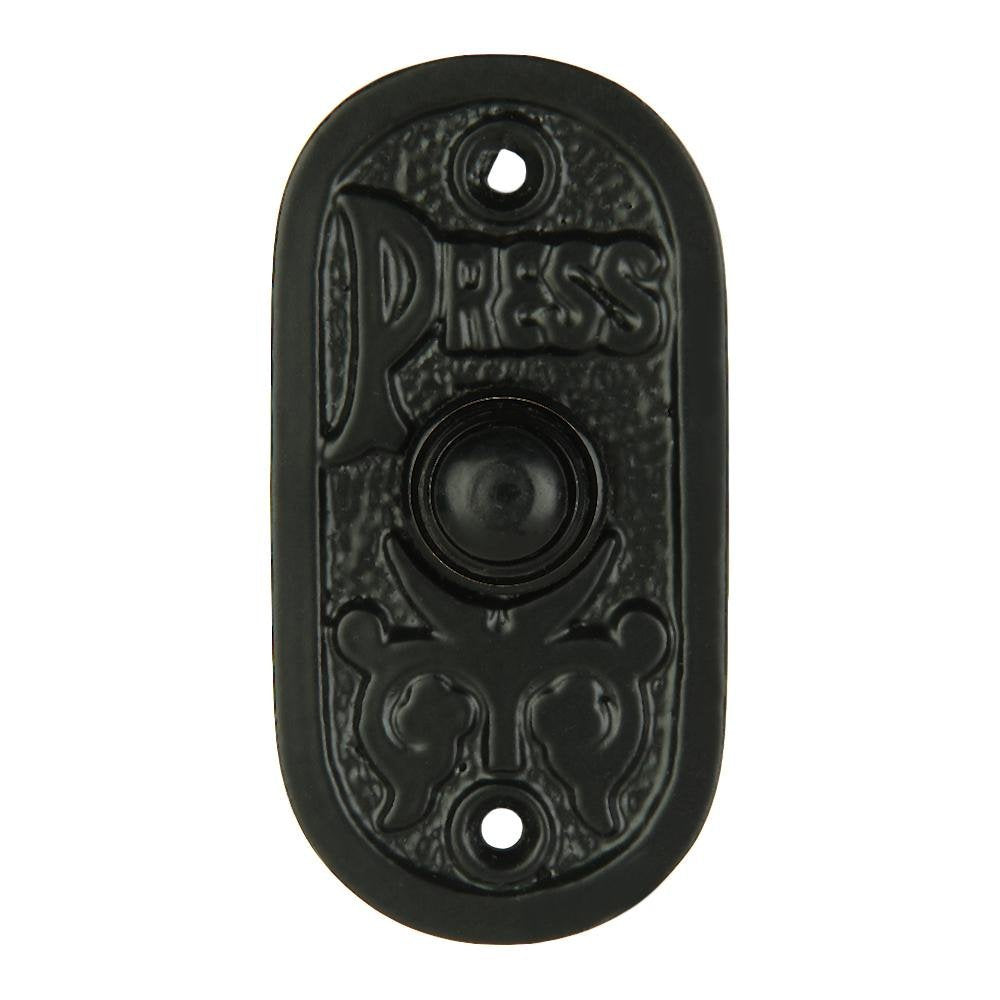 Wired Iron Doorbell Chime Push Button in Black Powder Coat Finish Vint ...