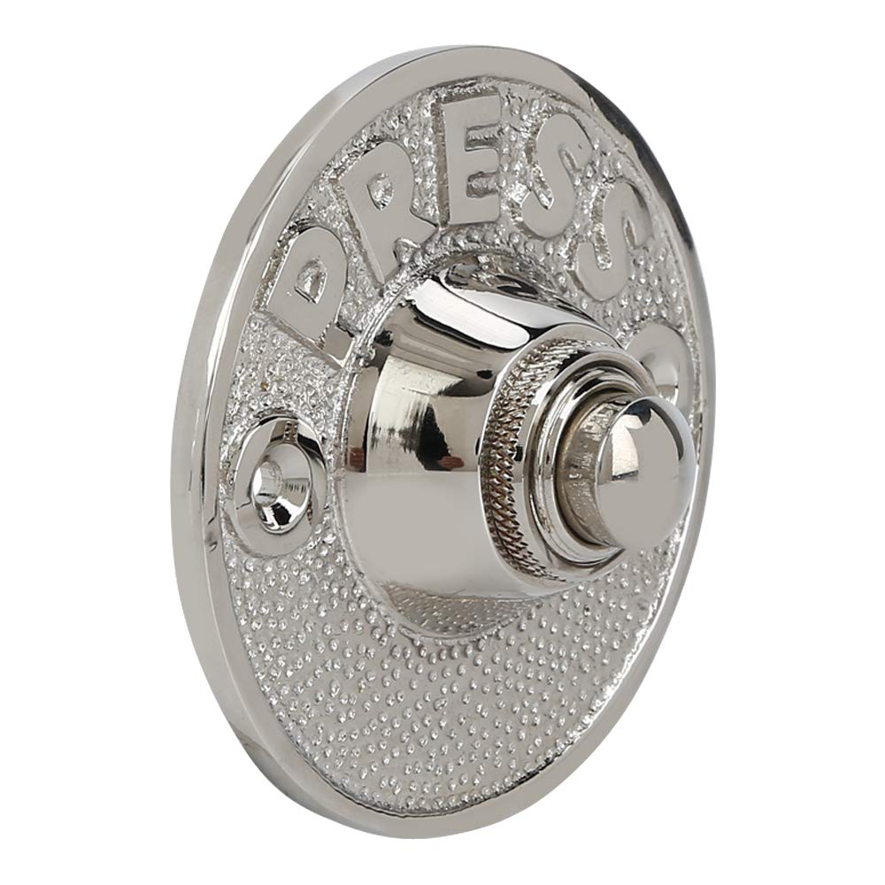 A29 Wired Brass Circular Doorbell Chime Push Button in Polished nickel ...