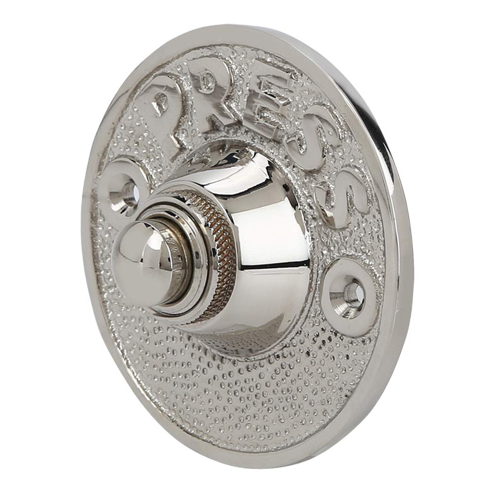 A29 Wired Brass Circular Doorbell Chime Push Button in Polished nickel ...